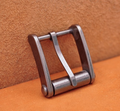 Novelty Mens Retro Solid Silver Single Prong Pin Metal Roller Belt ...