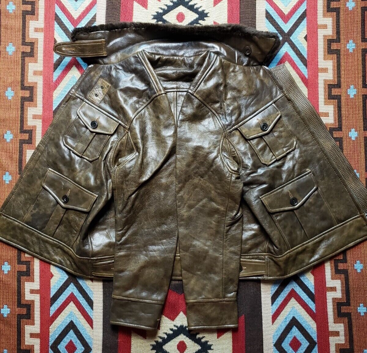 RRL Double RL Ralph Lauren Hunting Leather Jacket Mens M (fits like a ...