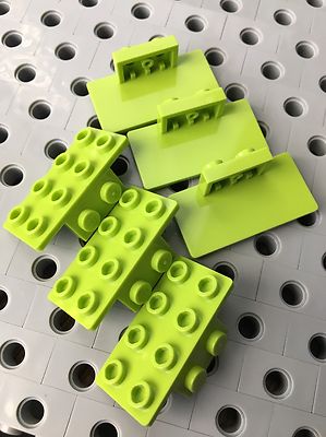 LEGO Lime Green Bracket 1x2 - 2x4 Angle Plate Inverted Bricks Lot Of 6 ...