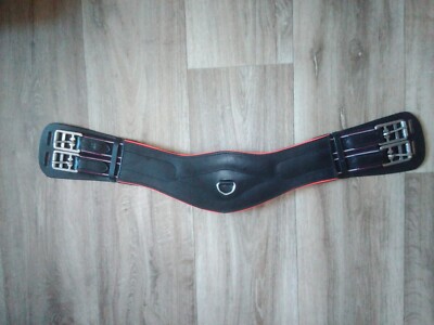 Contour Dressage English girth Elastic Leather padded color trim Was ...