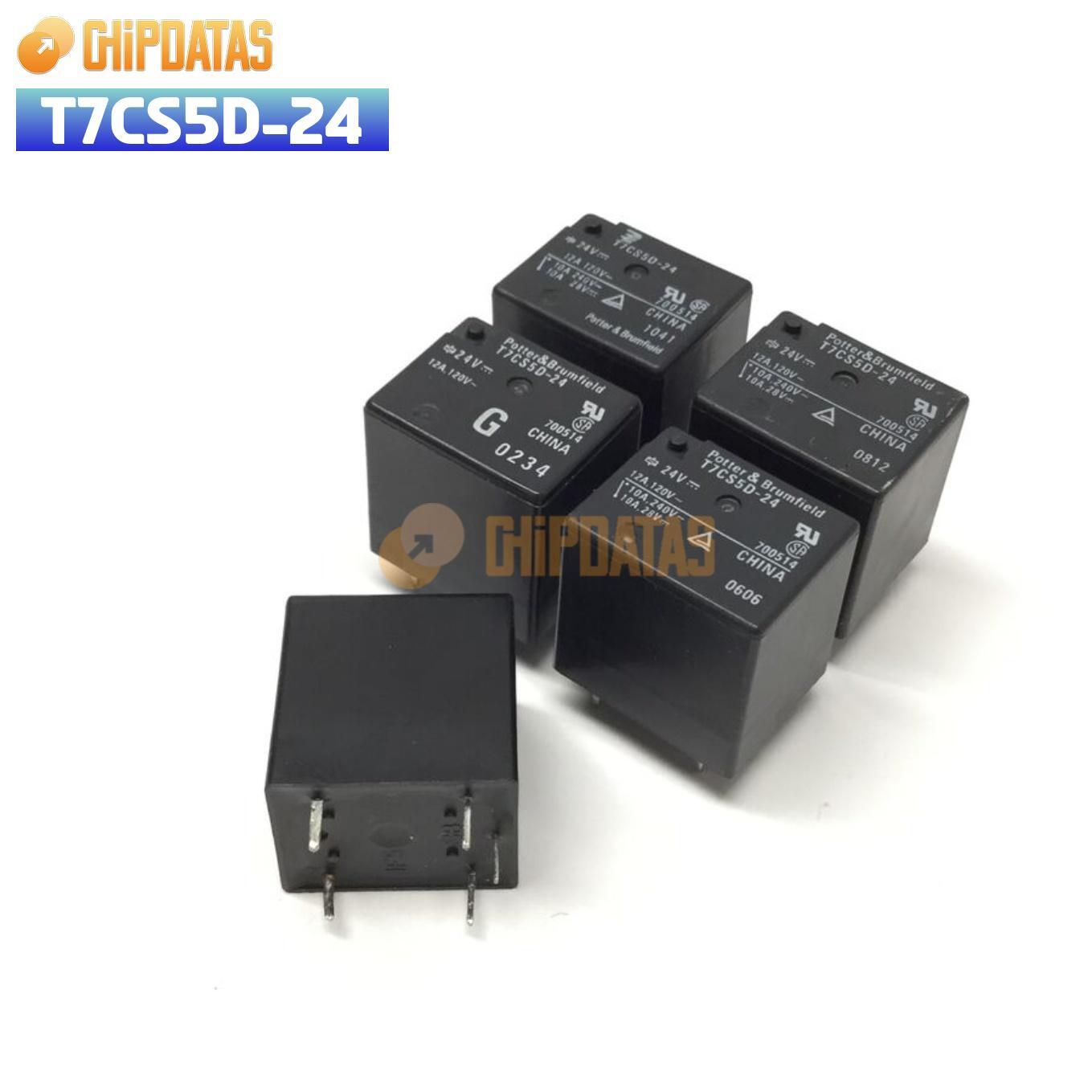 1PCS New POTTER & BRUMFIELD (TE) T7CS5D-24 5-Pin PCB Relay 24VDC Coil ...