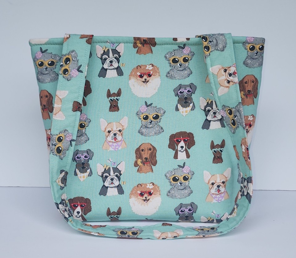 Handmade bag, blue dog print purse, Mother's Day gift, Dog print Tote ...