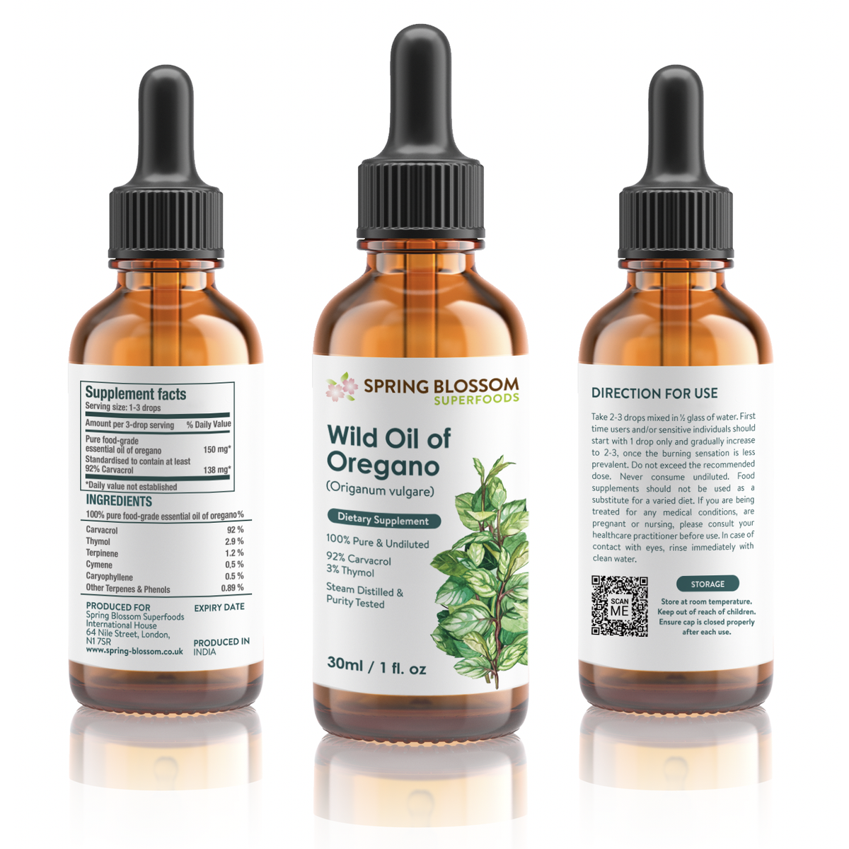 Oregano Oil For Skin 30ml Pure Wild Oregano Oil - 92% Carvacrol ...