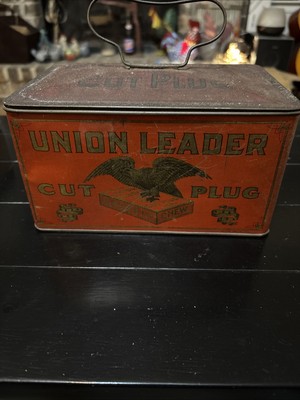 Antique Union Leader Cut Plug Smoke And Chew Tobacco Tin Empty Vintage ...