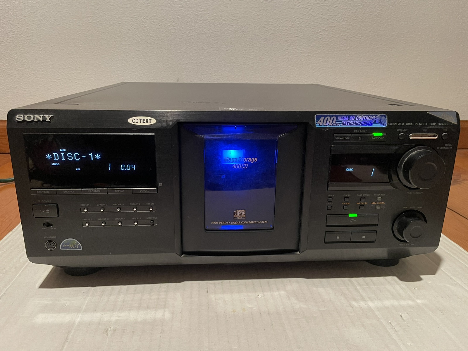 Sony CDP-CX400 Mega Storage 400 Disk Jukebox Carousel CD Changer Player ...