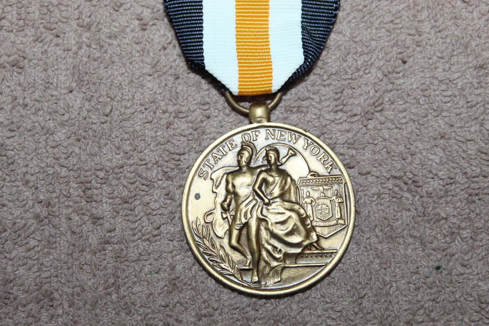 Scarce Original WW2 New York State National Guard Service Medal w/Full ...