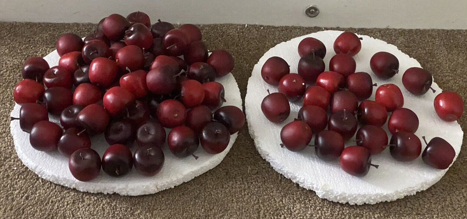 Lot of 80 Miniature Red Apples Artificial Fake Fruit Home Decor Display ...