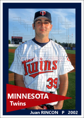 Juan Rincon - 2002 Minnesota Twins - 2.5 x 3.5 custom card (blank back ...