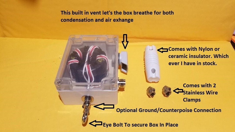 LEGAL LIMIT 1500W+ 9:1 End Fed antenna (Random Wire) Antenna kit. 160m ...
