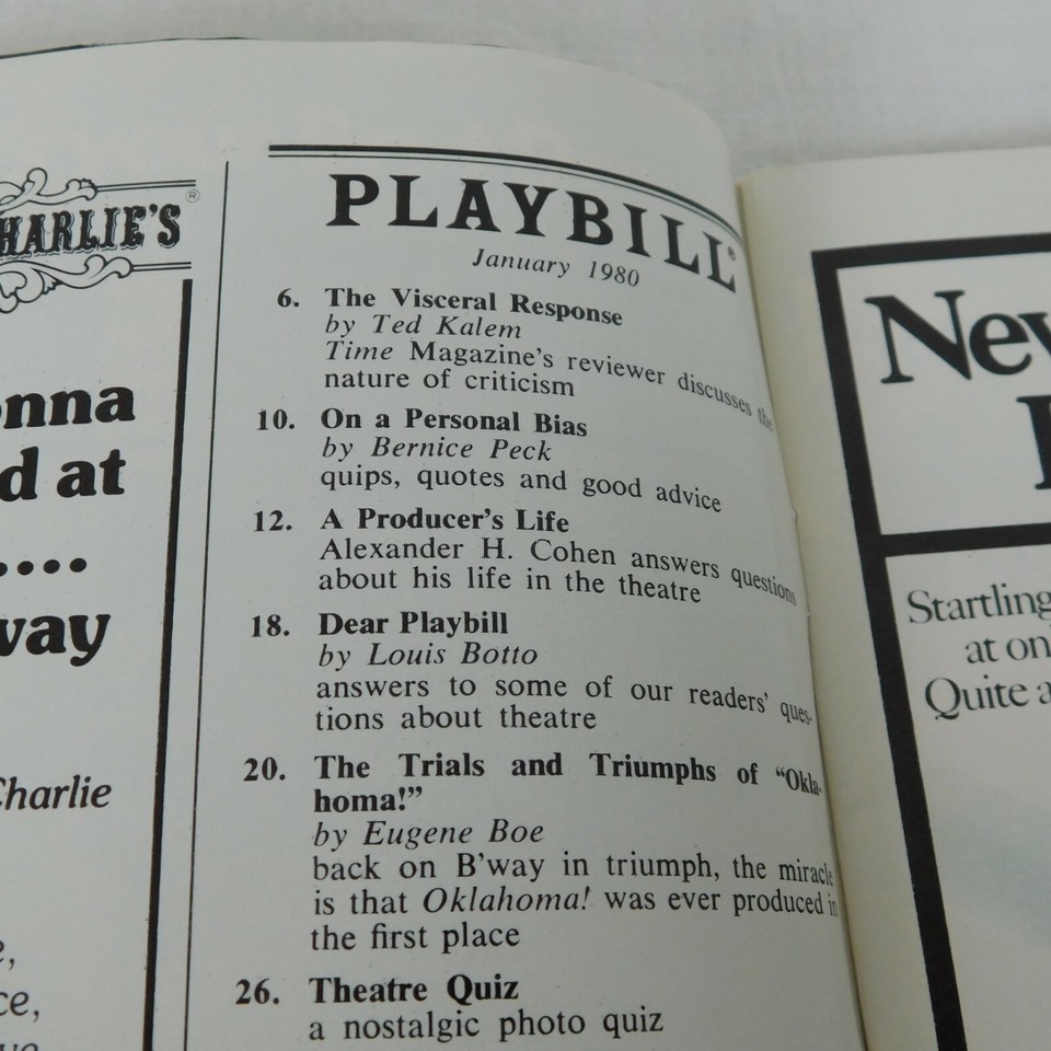Romantic Comedy Playbill Jan 1980 Ethel Barrymore Anthony Perkins Mia ...