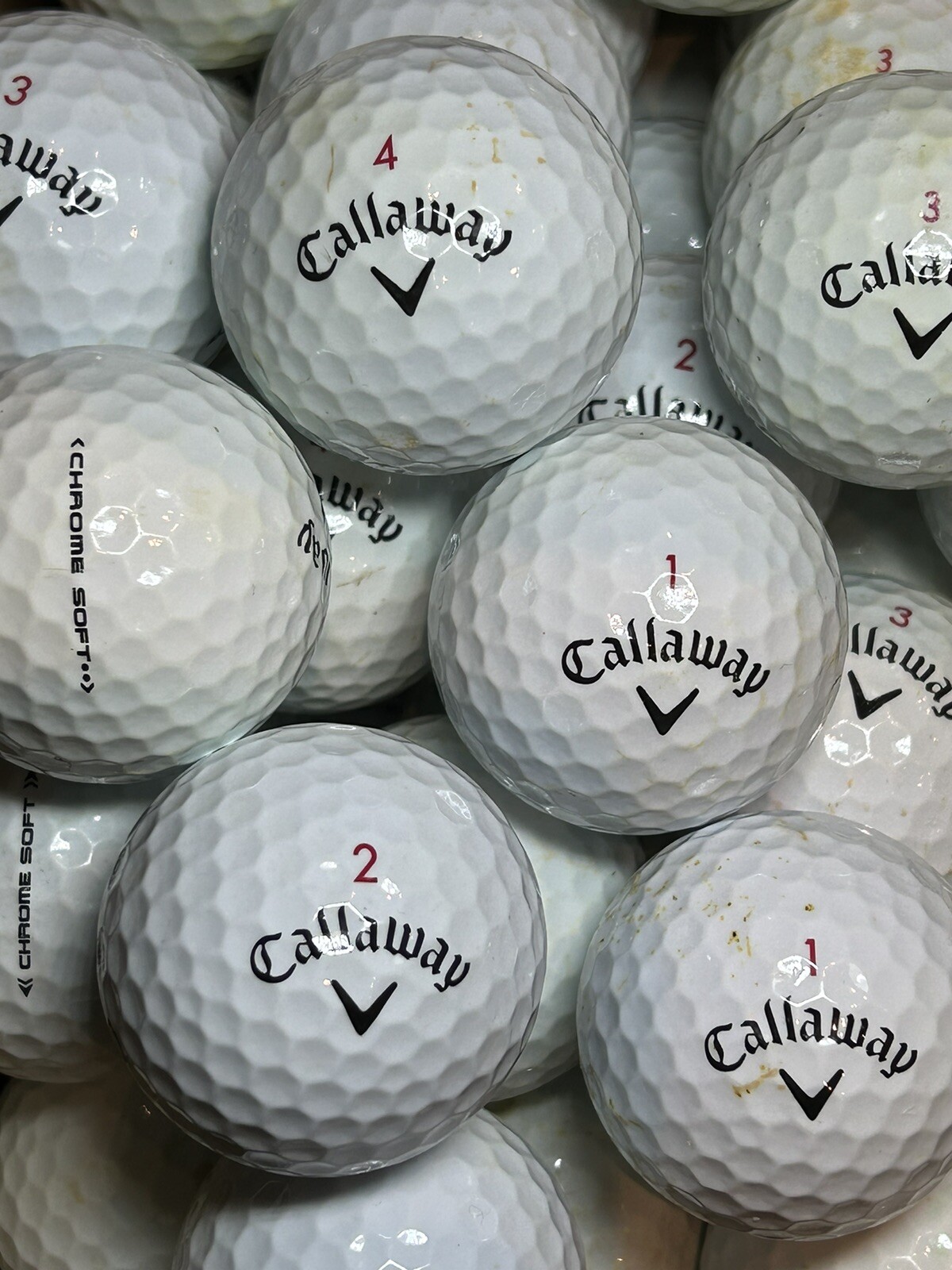 24 Callaway Chrome soft Golf Balls White B Grade / Practice Chromesoft ...