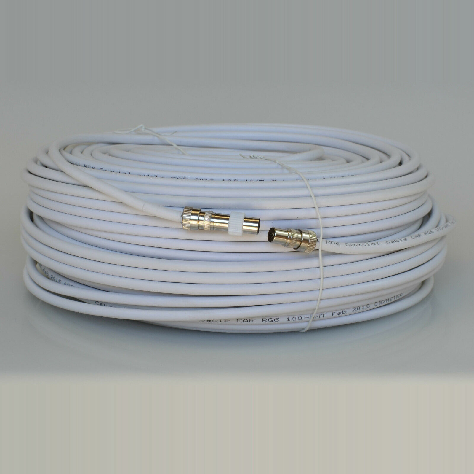 20M White RG6 Magic Eye RF Coax Cable For Sky, TV Link Aerial Wall ...