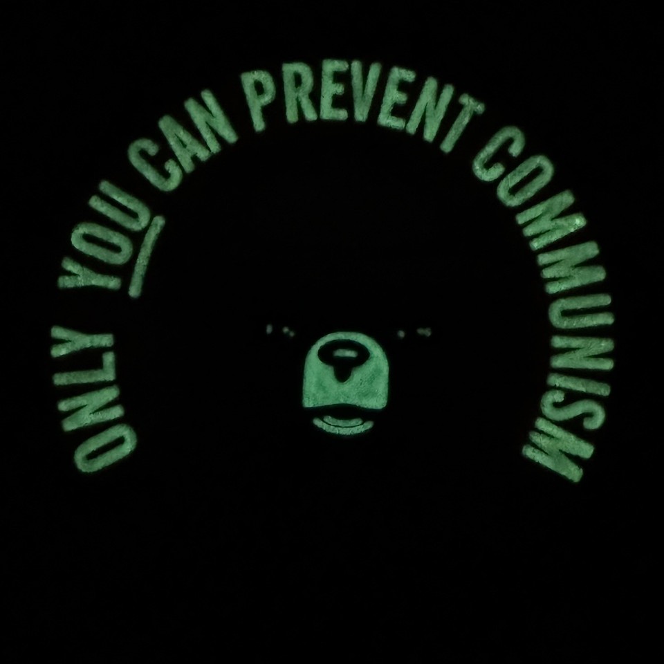 ONLY YOU CAN PREVENT COMMUNISM PVC Morale Patch Hook Back LUMINOUS SMOKEY BEAR | eBay