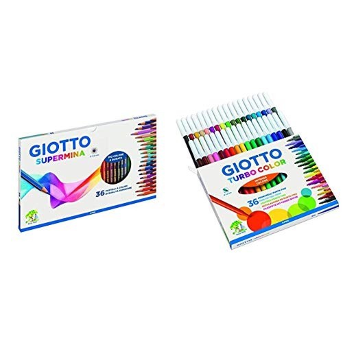 Giotto Supermina 36 pastelli a colori, assortiti, 36 Pezzi & Turbo ...