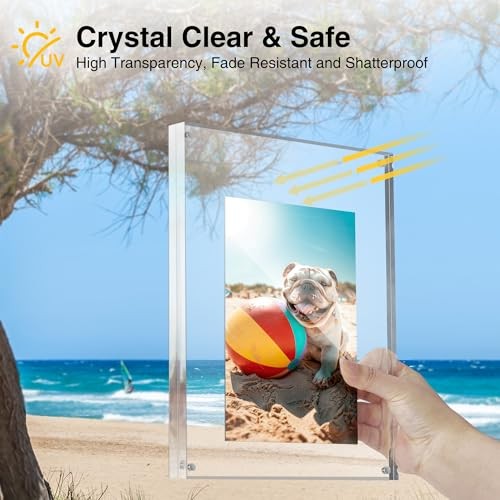Acrylic Picture Frames 8x10, Strong Magnetic Photo Frame, Double Sided ...