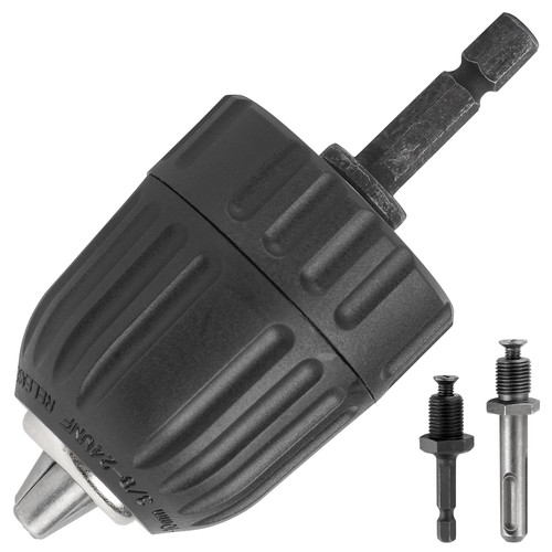 Keyless Drill Chuck for 0.8-10mm 3/8-24UNF Thread Spindle,with1/4" Hex ...