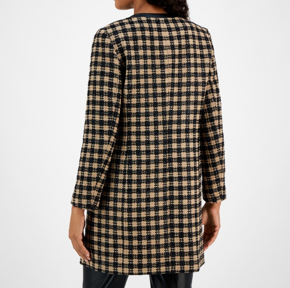 Kasper Checkered Open-Front Topper Jacket MSRP $159 | eBay