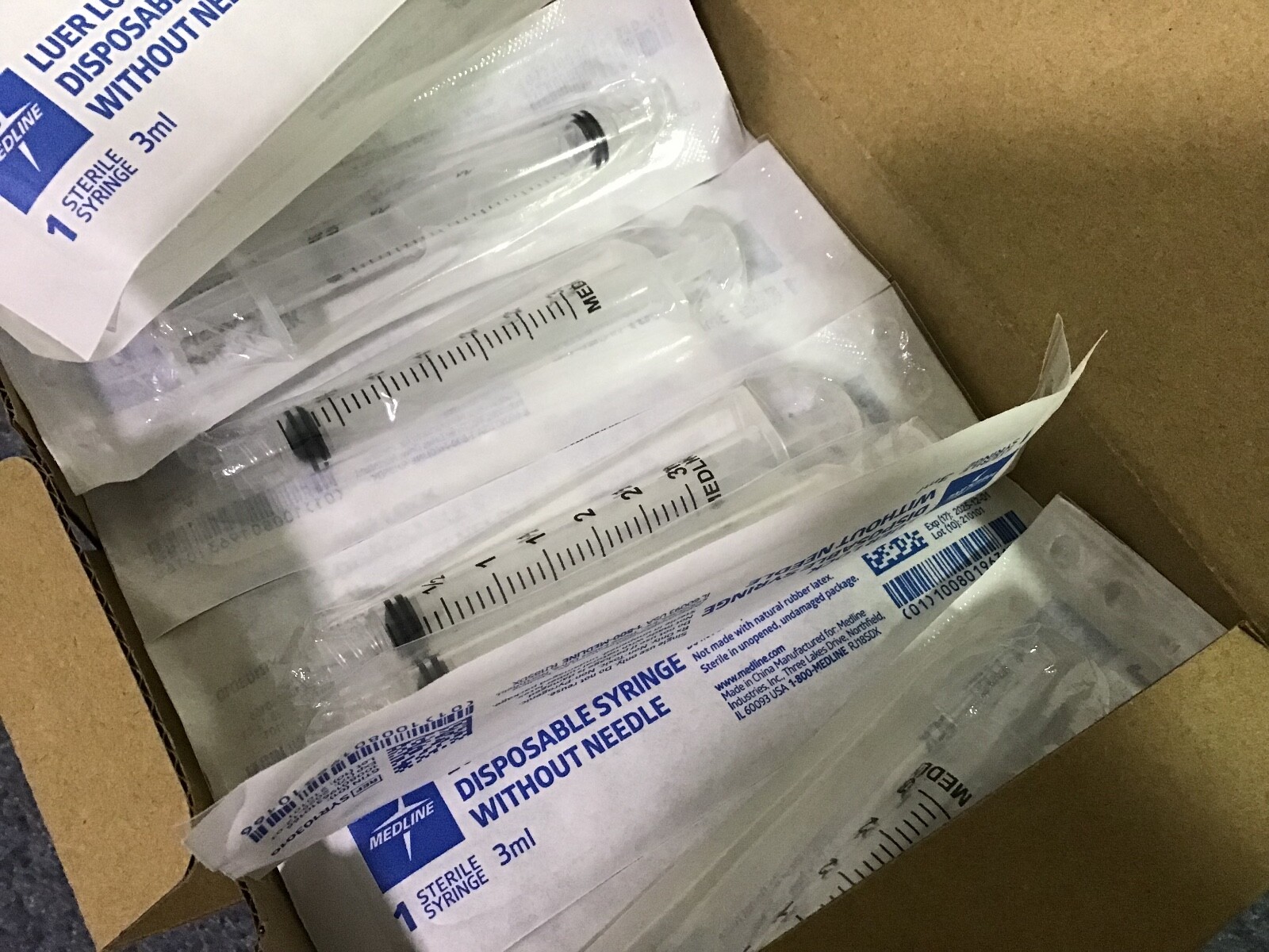 Medline Syringe 3ml Luer Lock Disposable - Box of 100 -Free shipping | eBay