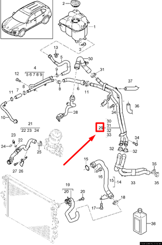PORSCHE CAYENNE 92A Coolant Pipe Tube Assembly 95810604000 NEW GENUINE ...