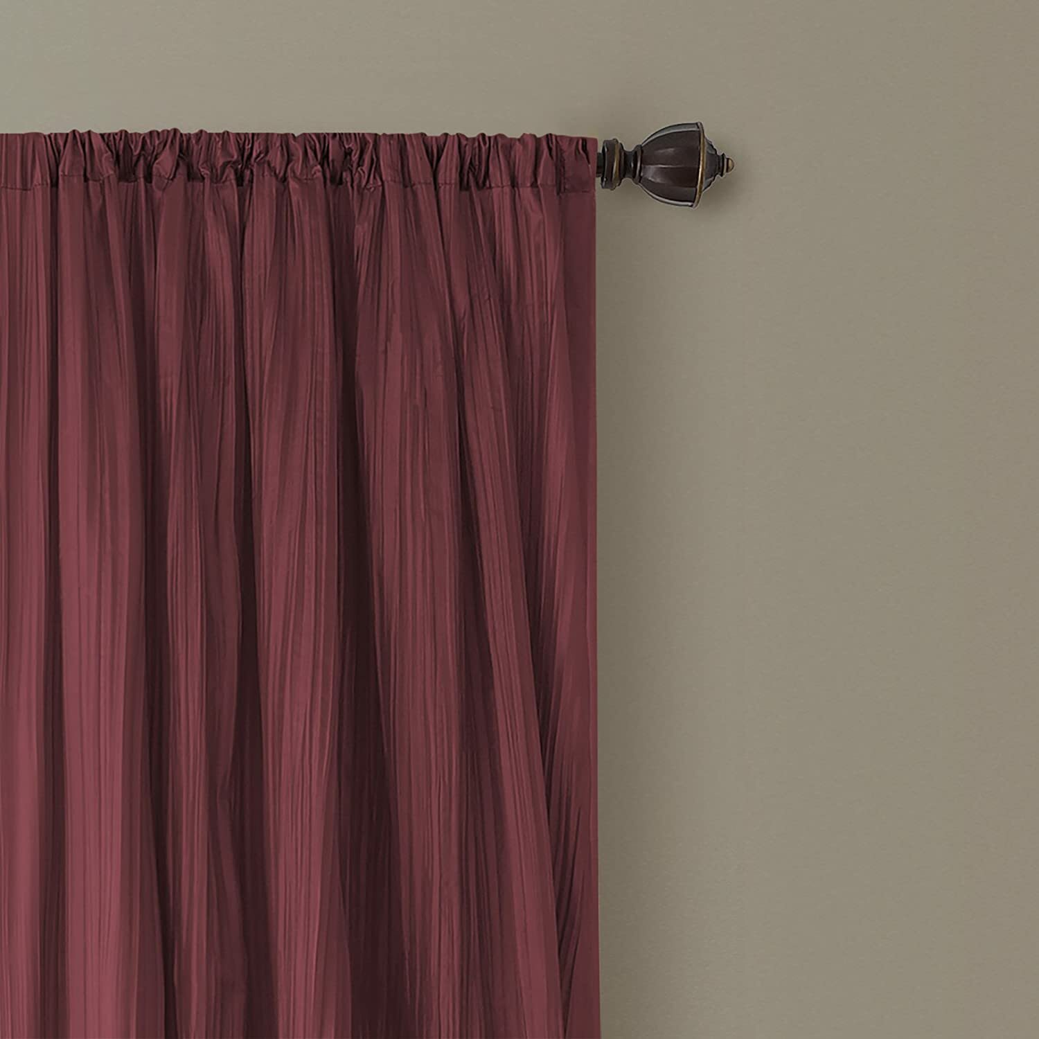 Set 2 Burgundy Red Faux Silk Curtains Panels Drapes Pair WITH SCARF 84 ...
