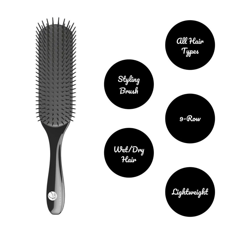 Curl Enhancing 9 Row Detangle/Untangle Styling Hair Brush Hair Care ...