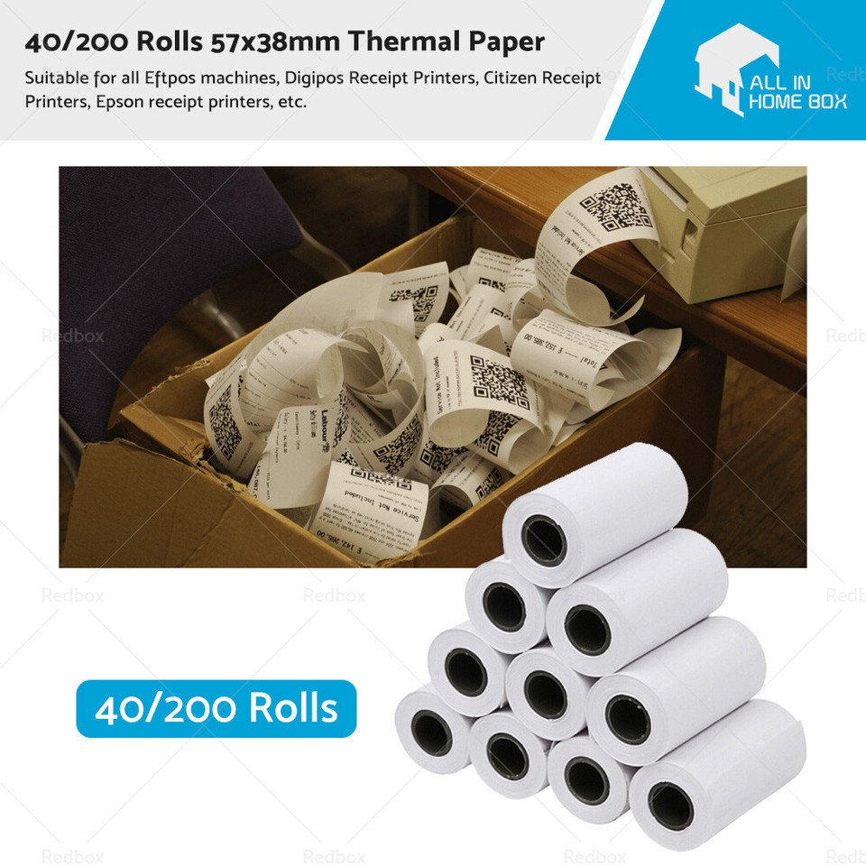 200 Rolls Thermal Paper Credit Card&Cash Register POS EFTPOS Rolls ...