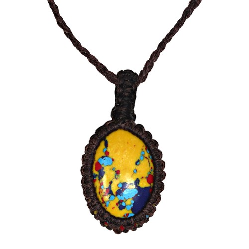 Mosaic Jasper Macrame Thread Gemstone Handmade Jewelry 20-36''Ad Ethnic ...