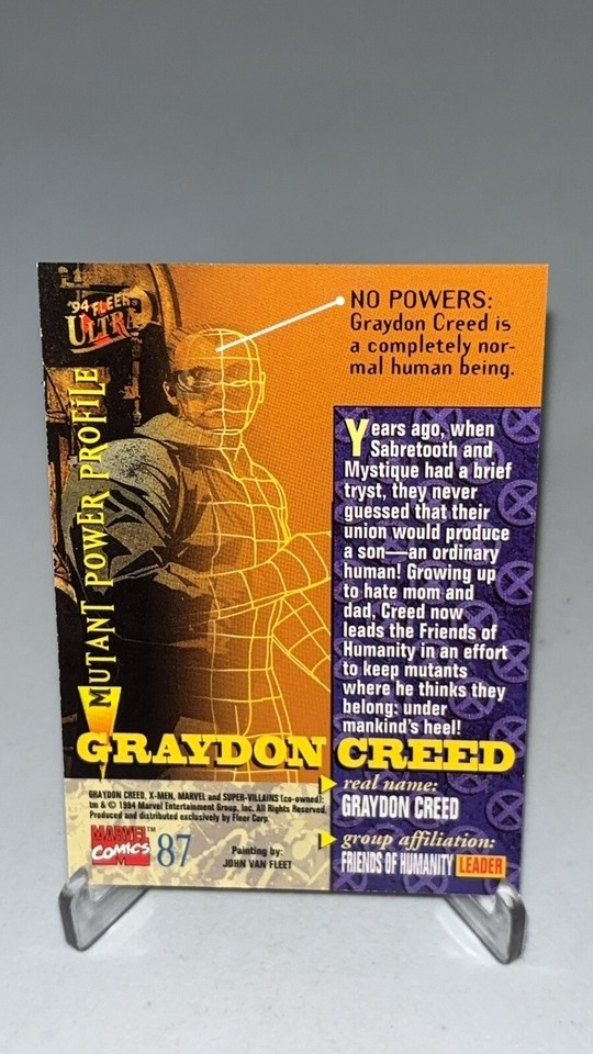 1994 Fleer Ultra X-Men Graydon Creed Trading Card #87 | eBay