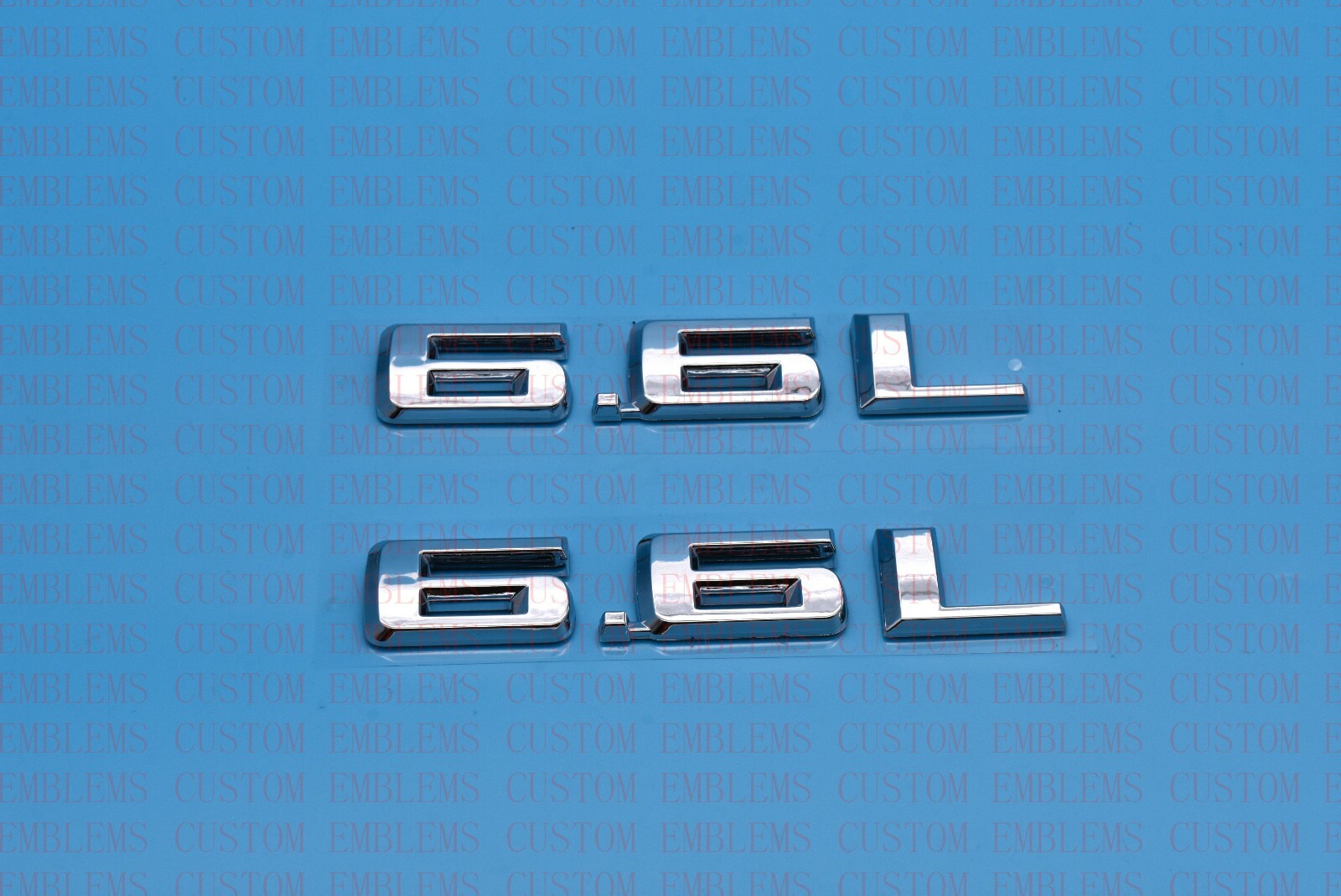 2x 6.6L L8T V8 Hood liter gas Emblem Engine Badge Chevrolet Silverado ...