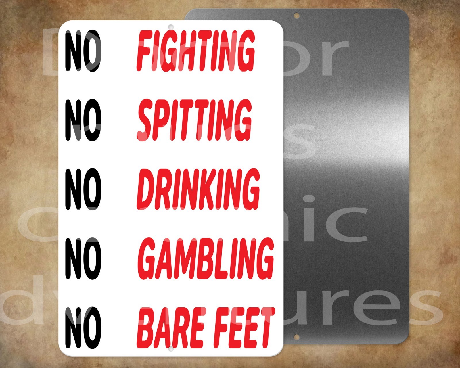 Caddy Shack NO FIGHTING, SPITTING, DRINKING, GAMBLING, 8 x 12" metal ...