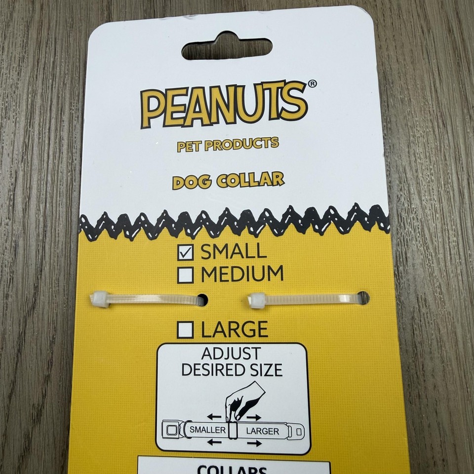 Peanuts Snoopy Dog Collar Leash Set Small 5ft Adjustable Yellow Nylon ...