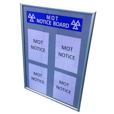 MoT Notice Board 4 x A4 Sheets L88cm x W66cm Documents & Notices Heavy ...