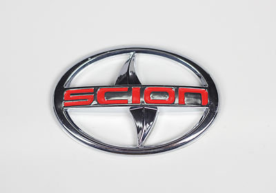 Scion Emblem Badge Sticker tC xA front Red letter Silver New large JDM ...