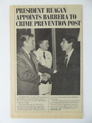 Ronald Reagan Roy Barrera Vtg Newspaper 1985 Texas Sesquicentennial ...