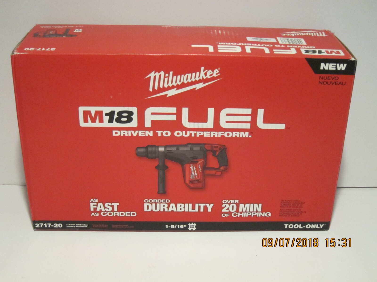 Milwaukee 2717-20 M18 FUEL 1-9/16" SDS Max Rotary Hammer - Red (271720 ...