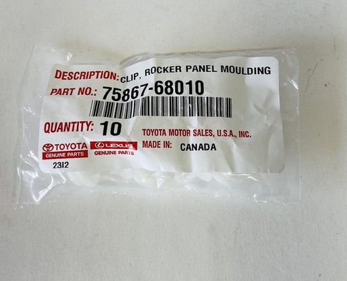 Genuine OEM Toyota Clip Rocker Panel Moulding 75867-68010 10 Pieces NEW ...