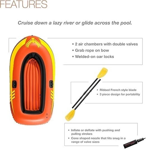 Bote Inflable Con Remos Balsa Bote De Pesca Resistente Durable Bomba De ...