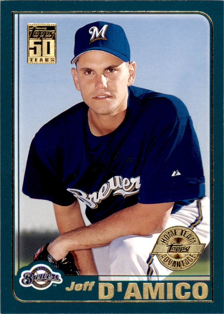 2001 TOPPS JEFF D'AMICO MILWAUKEE BREWERS #498