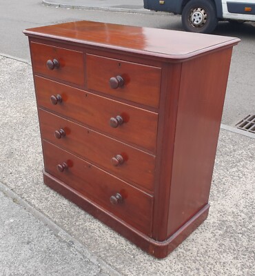 ANTIQUE VICTORIAN MAHOGANY 5 DRAWER CHEST DELIVERY AVAILABLE | eBay UK