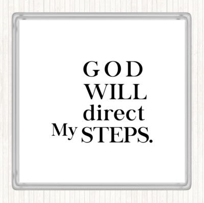 White Black Direct My Steps Quote Drinks Mat Coaster | eBay