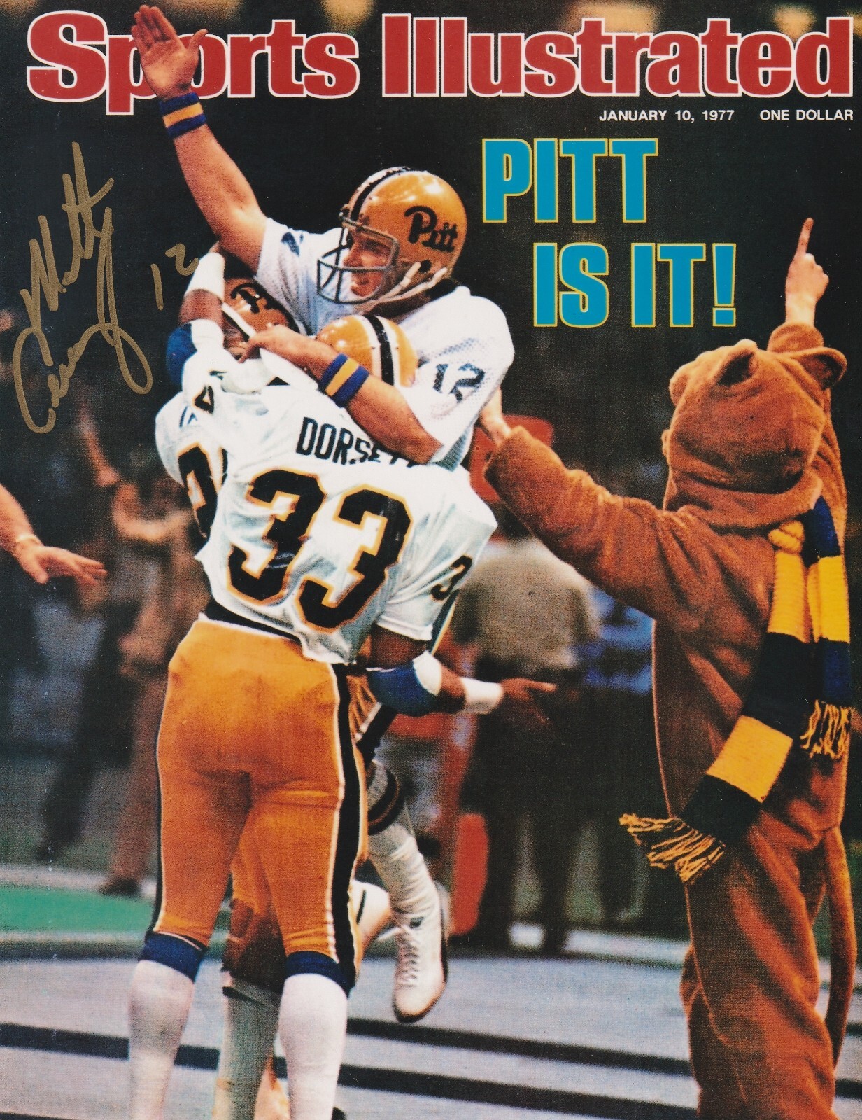 MATT CAVANAUGH PITTSBURGH PANTHERS SPORTS ILLUSTRATED COVER SIGNED 8x10 ...