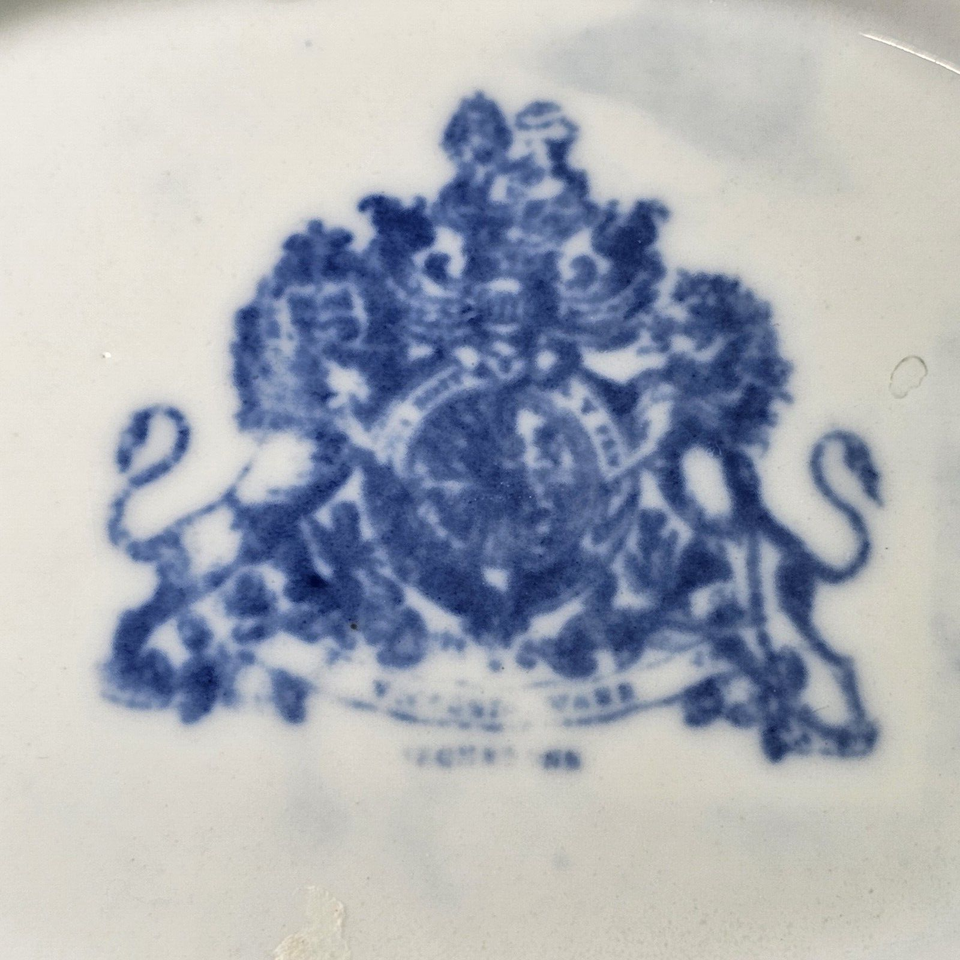RARE VTG Victoria Ware Ironstone Blue Calico Floral Platter Bowl ...