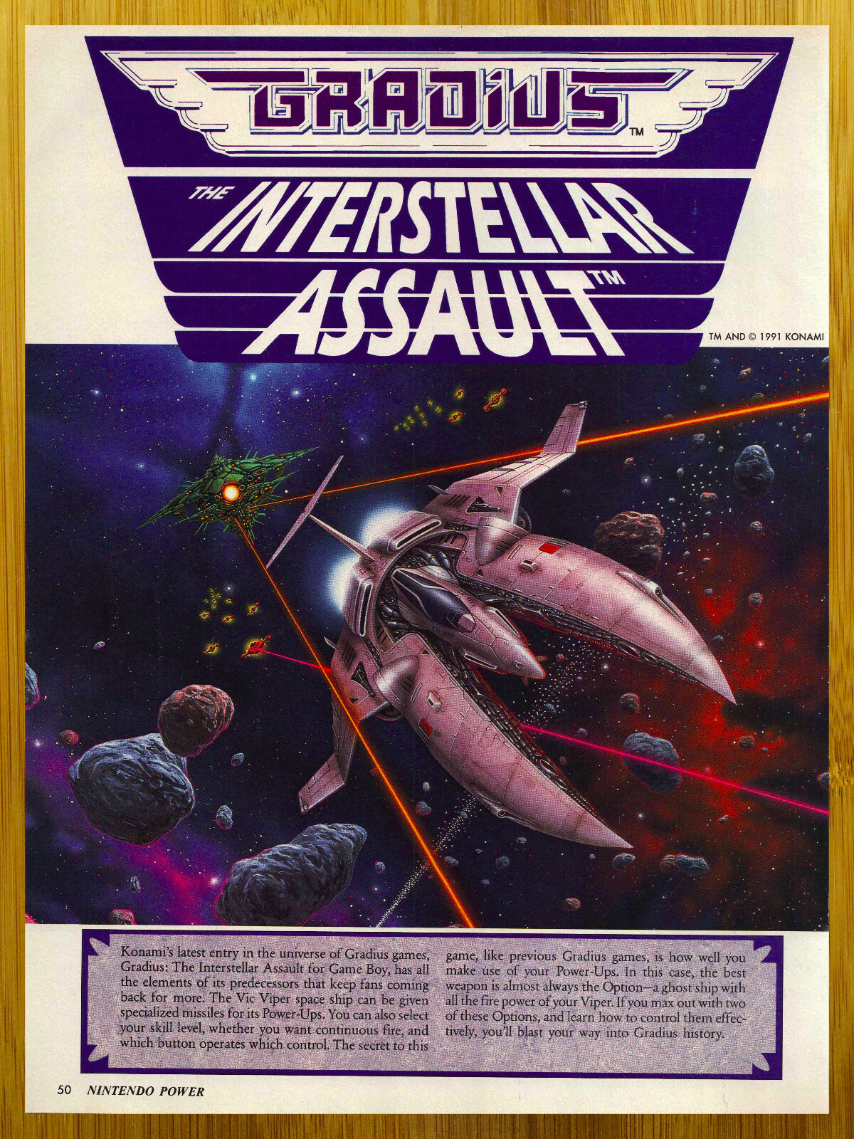 1991 Gradius The Interstellar Assault Game Boy Print Ad/Poster Video Game Promo | eBay