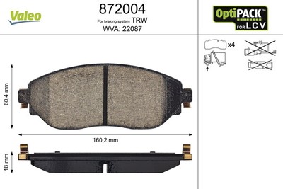 CAPSautomotive Brake Pad Set disc brake for Valeo 410608638R 4423587 | eBay