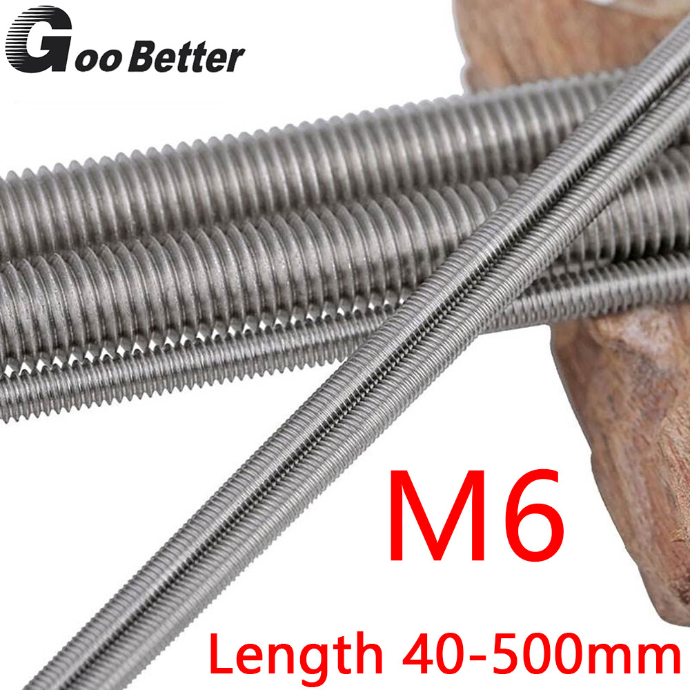 M6 6mm Threaded Bar Rod Studding Stud A2 Stainless Steel Screws Various ...