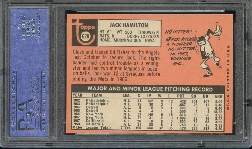 1969 Topps - High # #629 Jack Hamilton for sale online | eBay