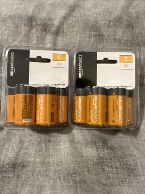 (Lot of 2) AmazonBasics C Cell All-Purpose Alkaline Batteries - 4 Pack ...