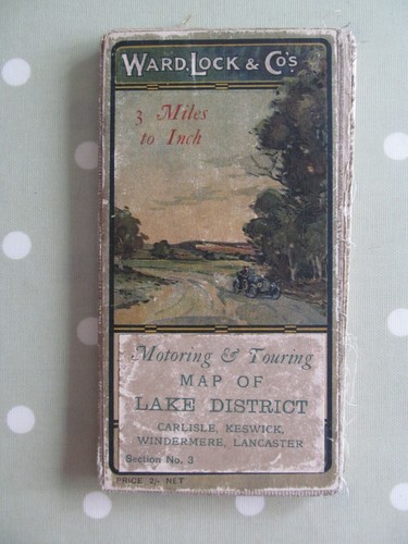 VINTAGE LINEN WARD LOCK MOTORING & TOURING MAP SHEET 3 - THE LAKE ...