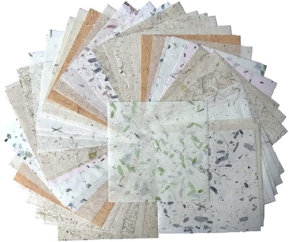 Natural Fiber Leaves Banana Bark Mulberry Paper Sheets 8 x 8 Inches 50 ...