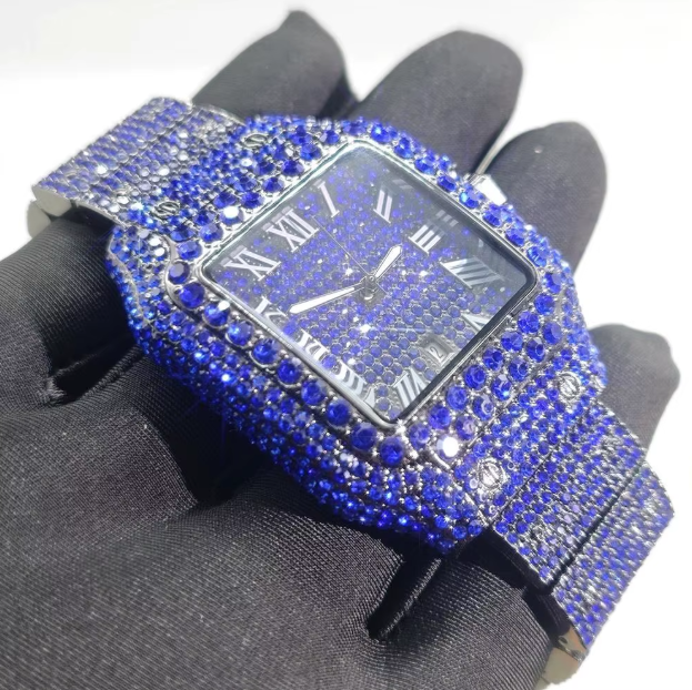 BRAND NEW! PURPLE 2025 Mens ICED OUT MOISSANITE/DIAMOND SIMULATED ...